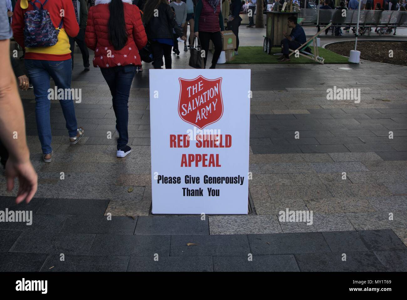 People walking past by 'The Salvation Army Red Shield Appeal in Sydney ...