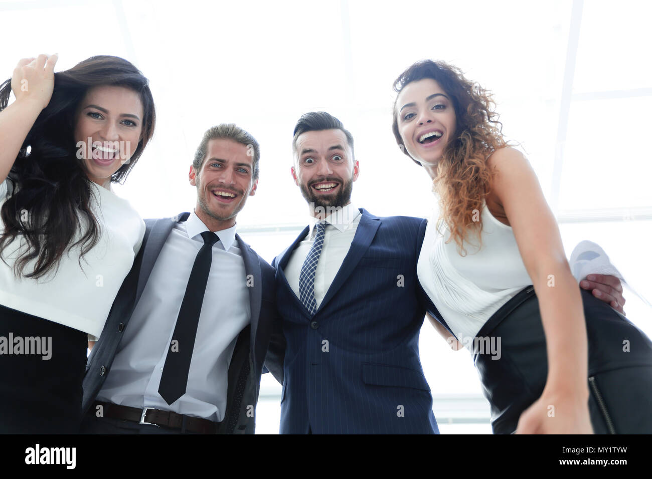 bottom view.group of successful business people Stock Photo - Alamy