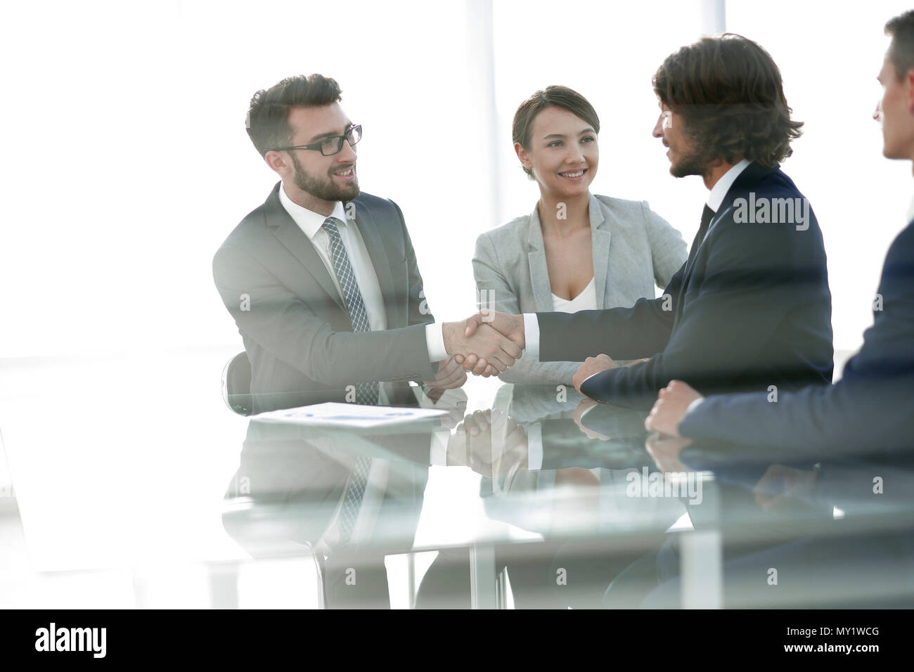 Handshake collaboration partnership agreement from hi-res stock ...