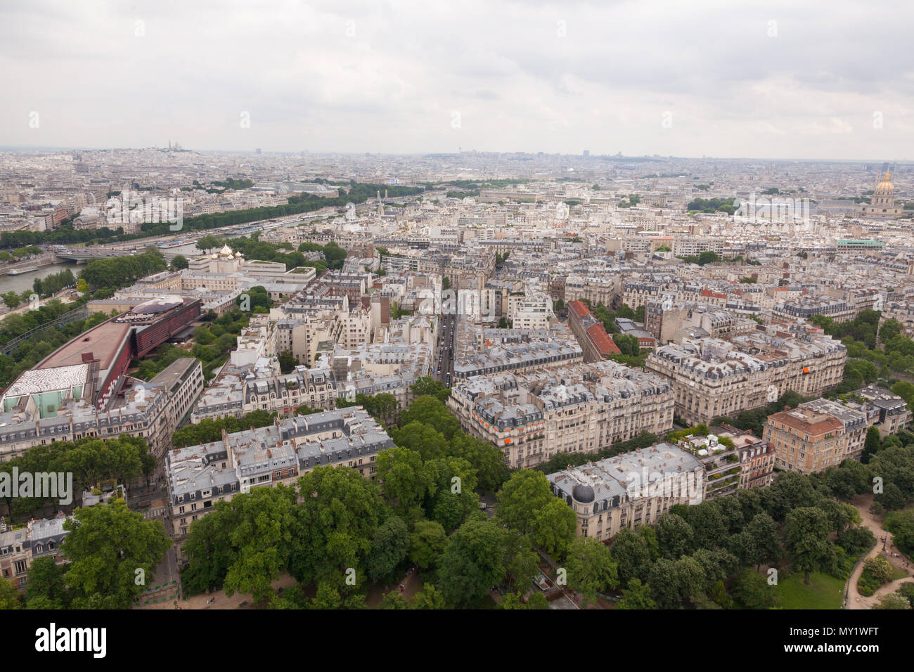 View from the second floor of the Eiffel Tower, Paris, France Stock ...