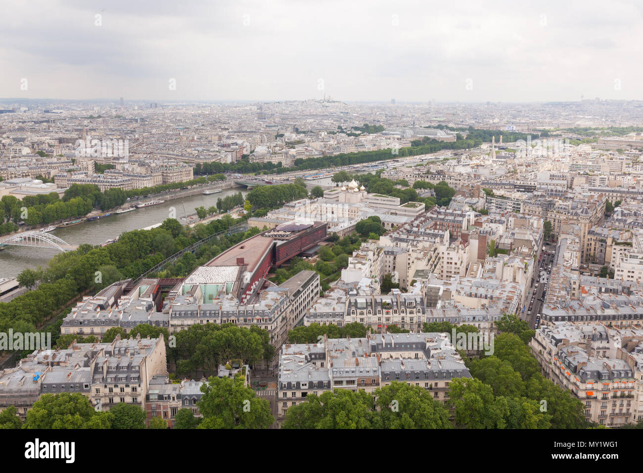 View from the second floor of the Eiffel Tower, Paris, France Stock ...