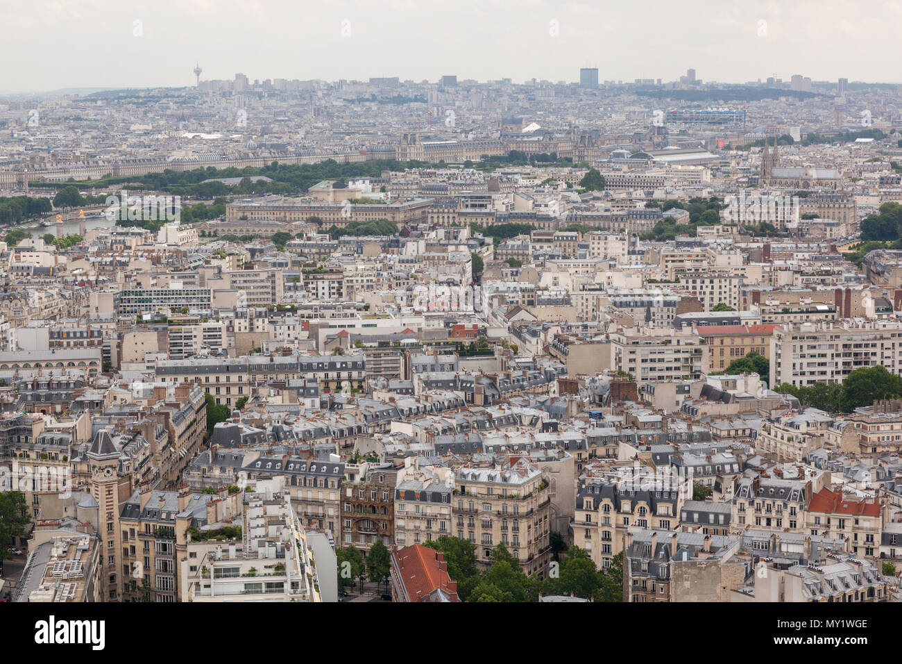 View from the second floor of the Eiffel Tower, Paris, France Stock ...