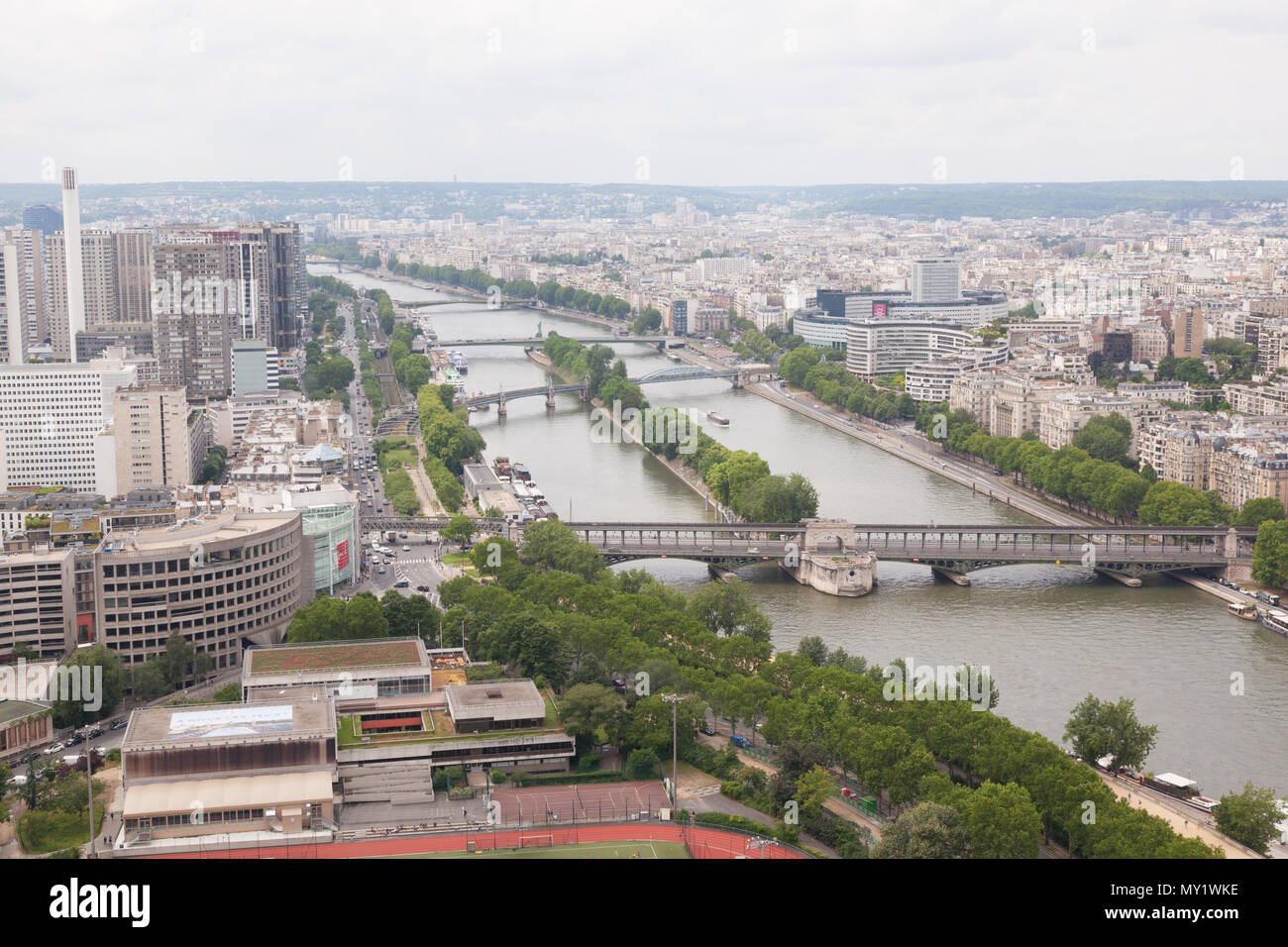 View from the second floor of the Eiffel Tower, Paris, France Stock ...