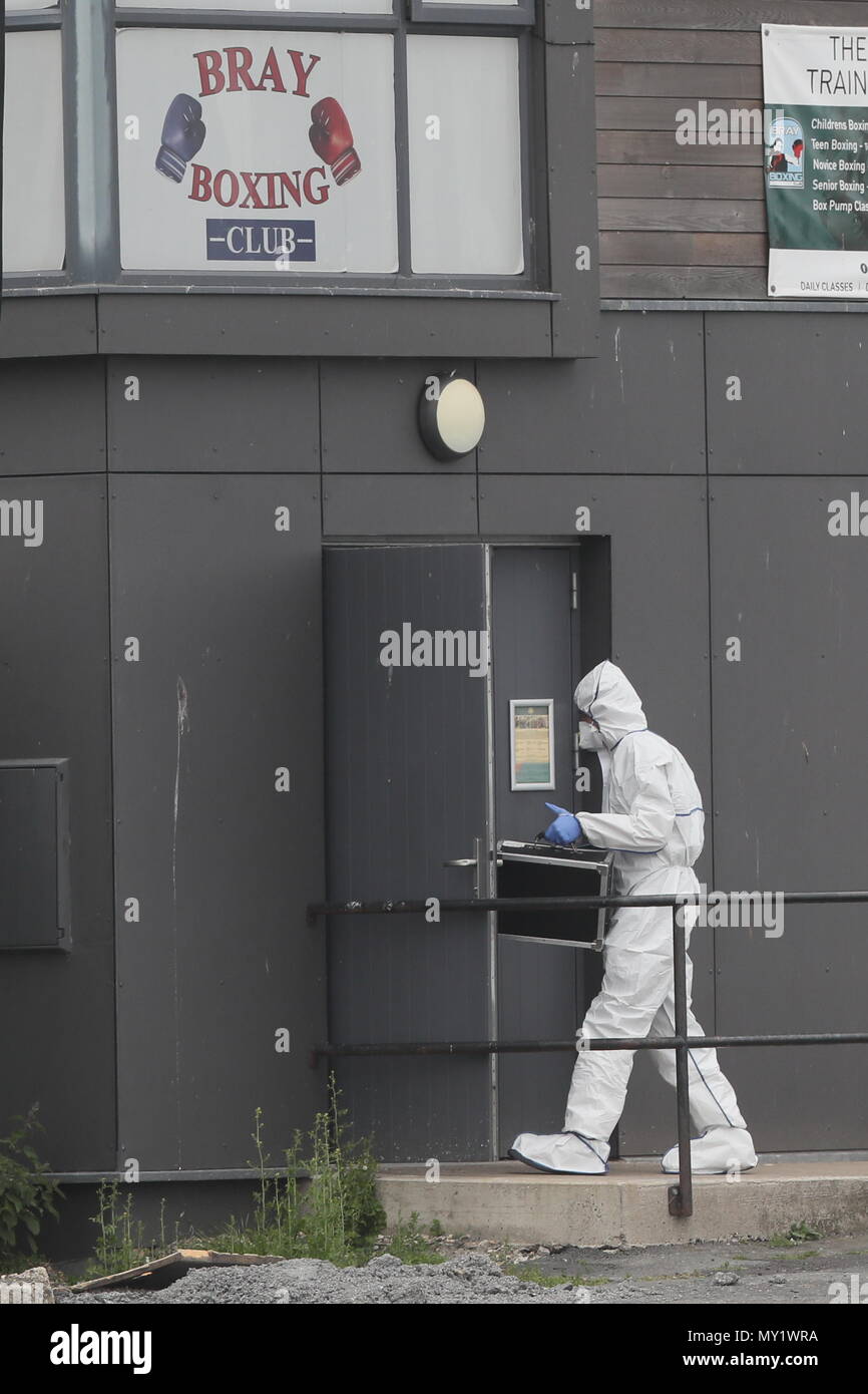 Forensic investigators at the Bray Boxing Club, Bray, Co Wicklow, where ...