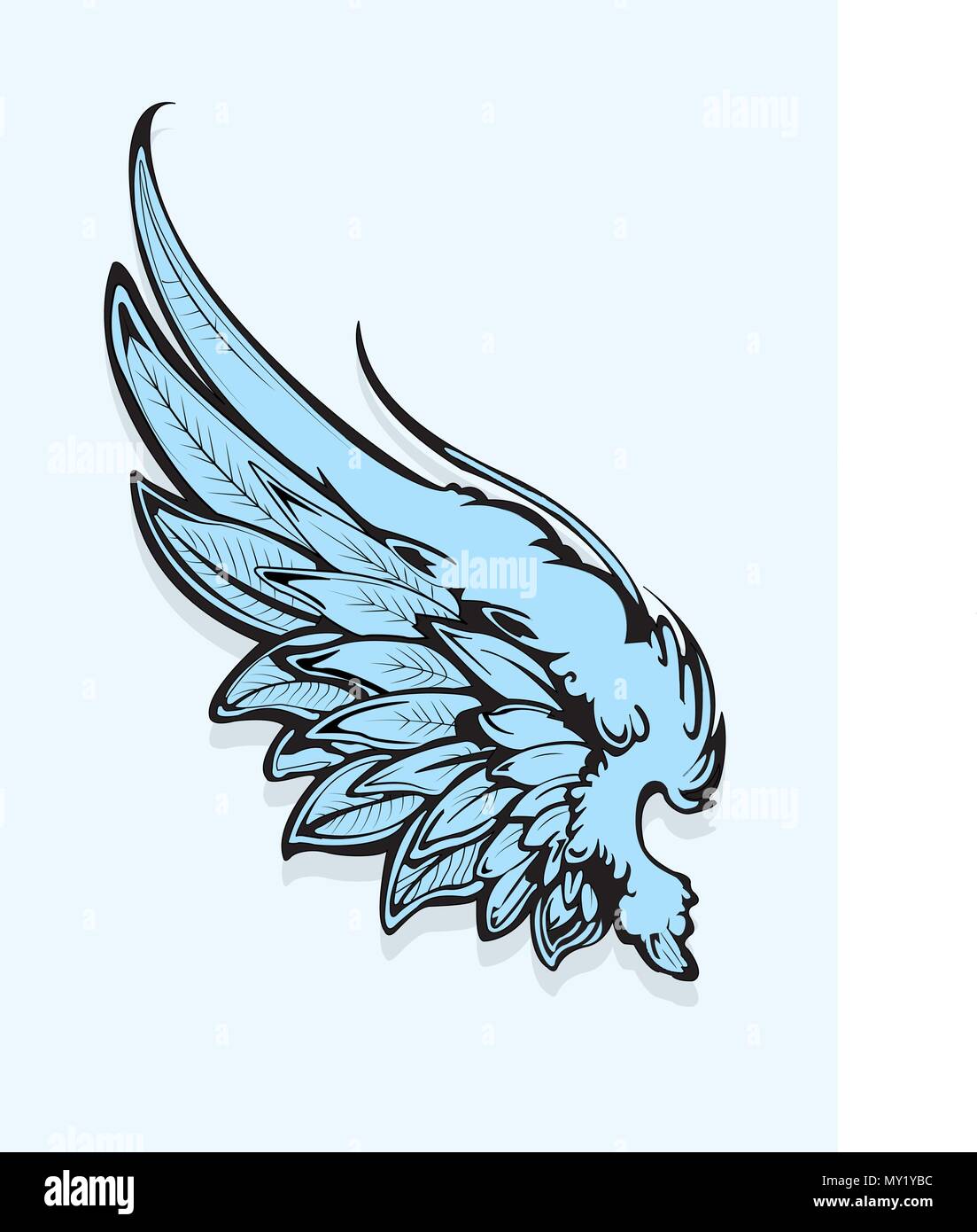 Hand drawn angel wings - Illustration Stock Vector Image & Art - Alamy