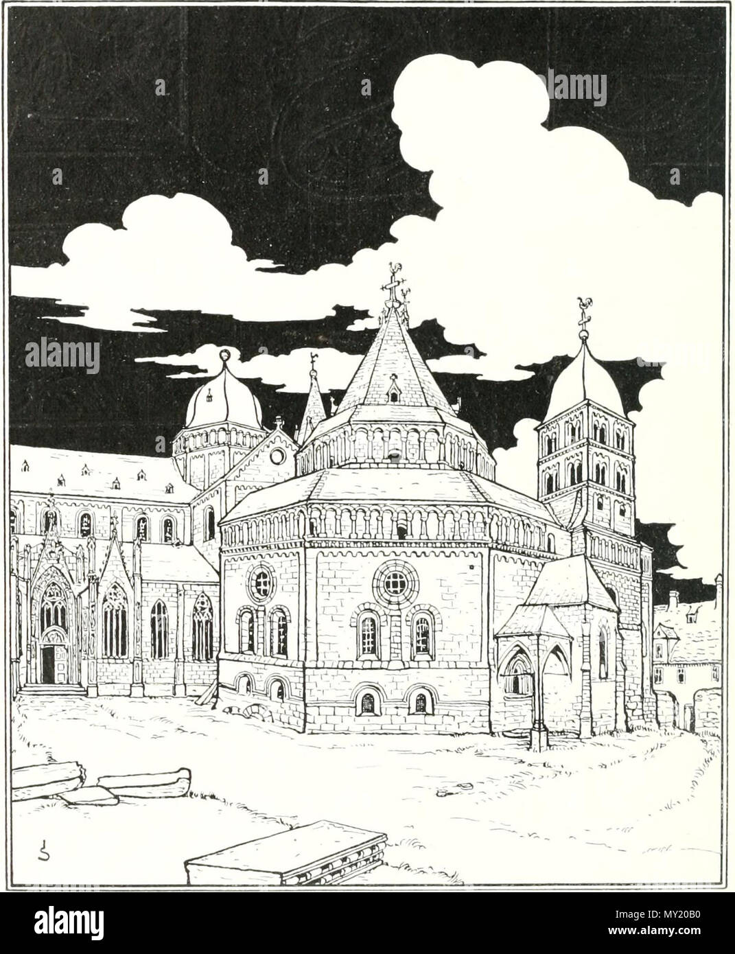 . English: Church in Germany by Joseph Sattler in Rheinische Städte ...