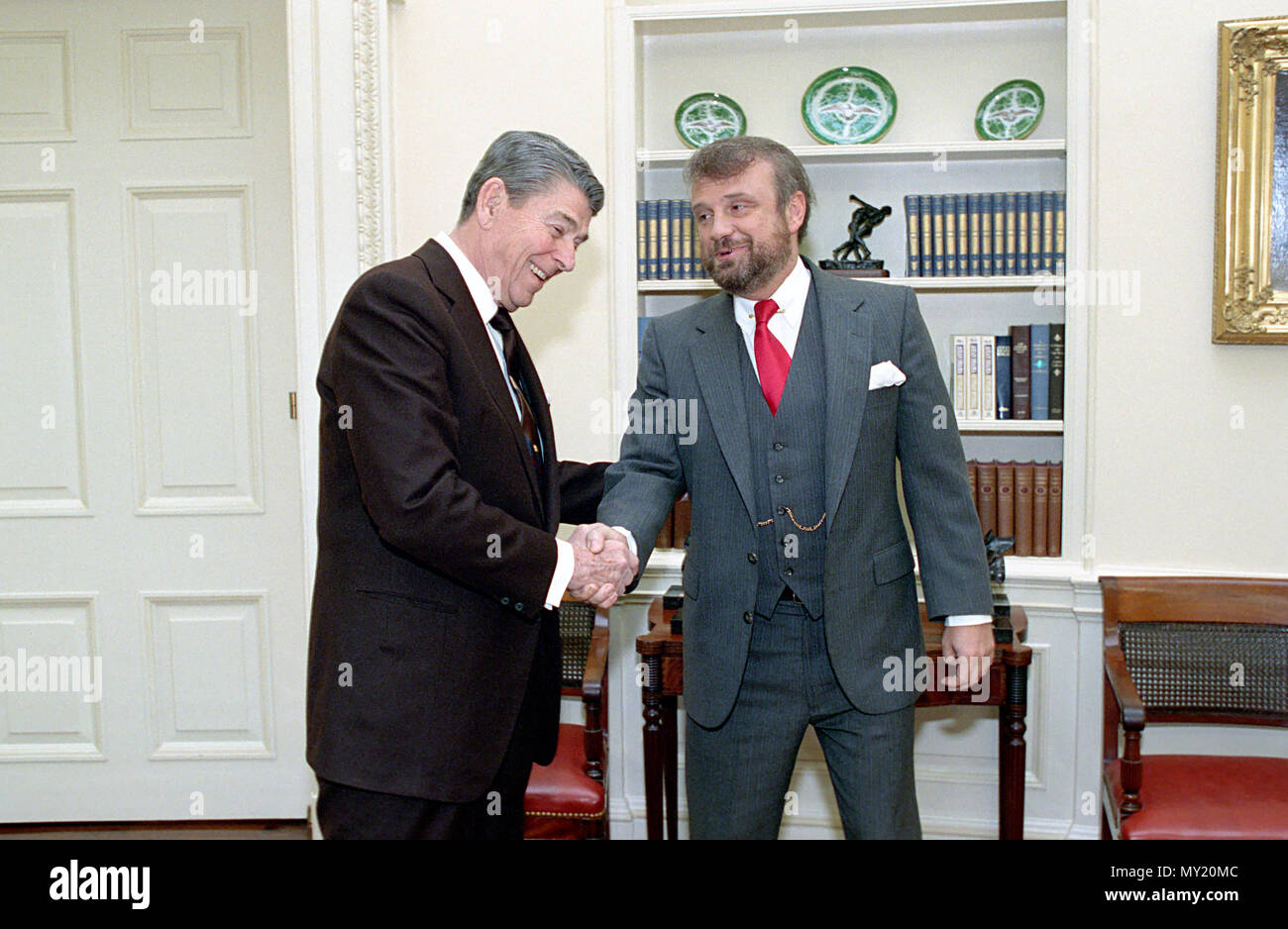 1/13/1989 President Reagan during a photo op. with Tony Dolan in the ...