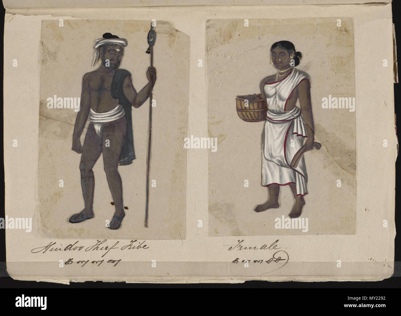 . A page from the manuscript Seventy-two Specimens of Castes in India ...