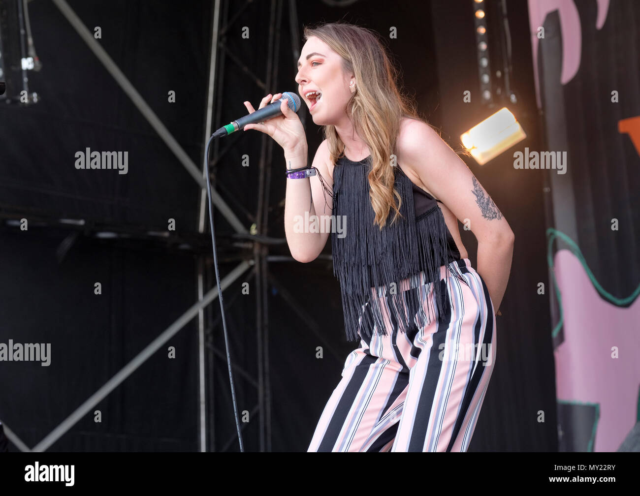 Country singer-songwriter Demi Marriner performing at Wychwood Festival ...