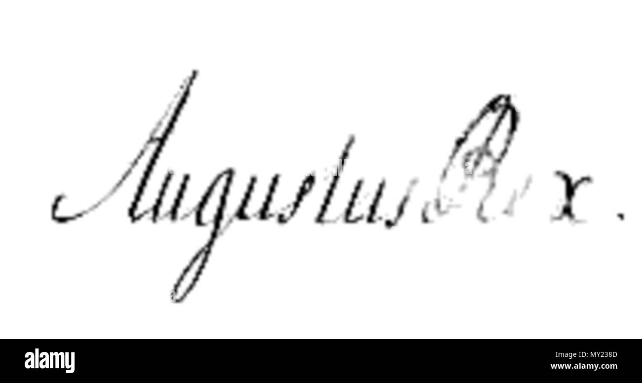 . English: Signature of August III of Poland . before 1763. August III ...