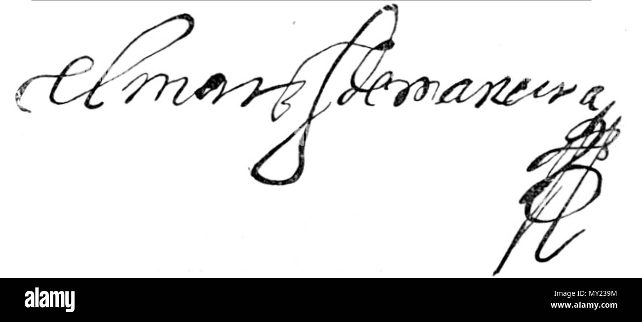 . Signature of Pedro Alvarez de Toledo, Spanish viceroy of Peru . circa ...