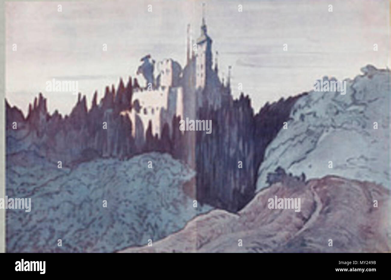 . Эскиз декораций к балету П.И.Чайковского 'Спящая красавица'. 1922 ...