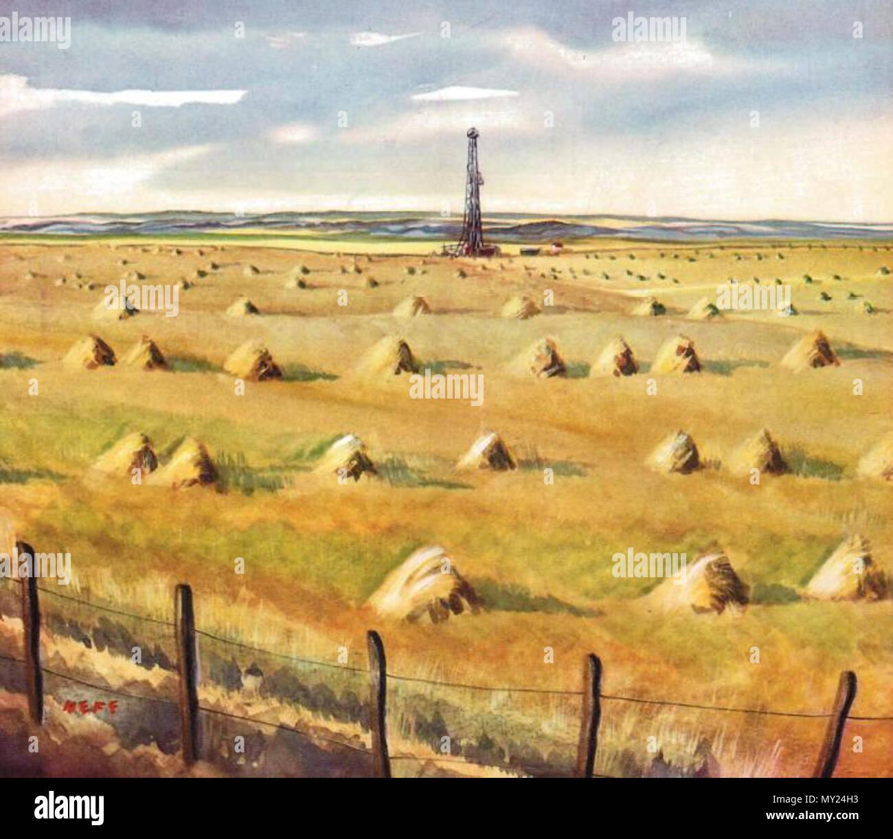 . English: Reproduction of a painting done by Earl Neff, a significant ...