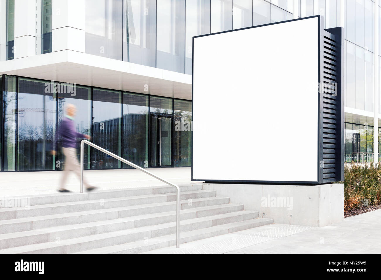 Outdoor billboard mockup with white copy space to add company names and ...