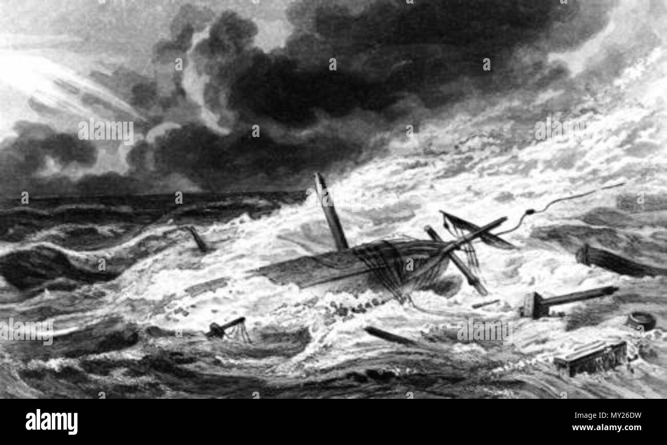 . English: Artist's impressions of the wreck of the brig 'Stirling ...
