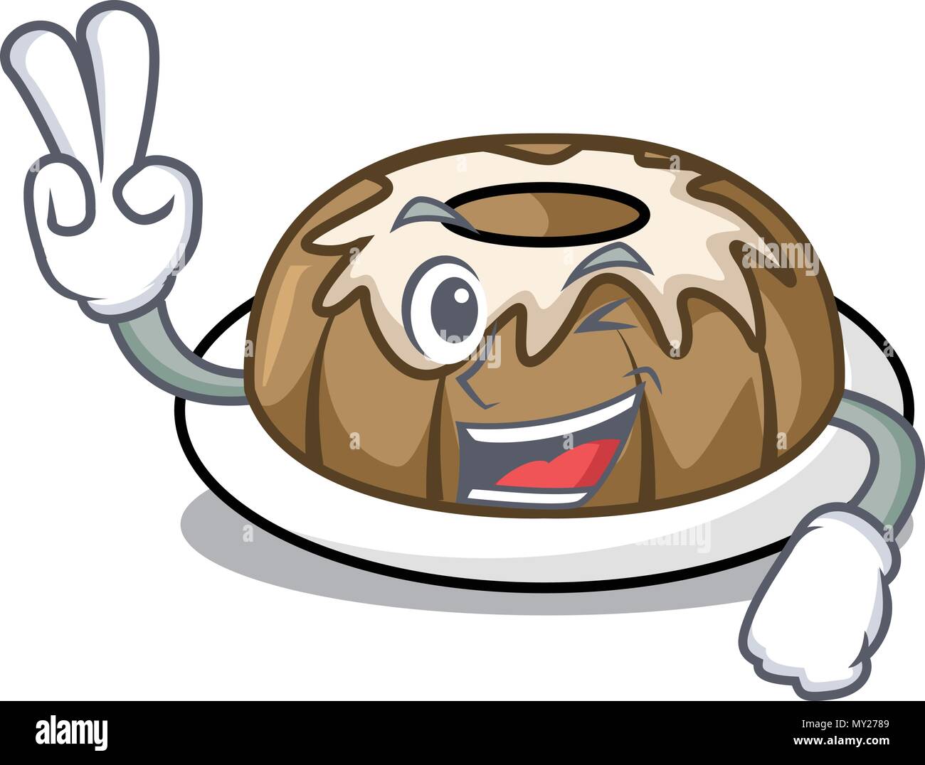 Two finger bundt cake character cartoon Stock Vector Image & Art - Alamy