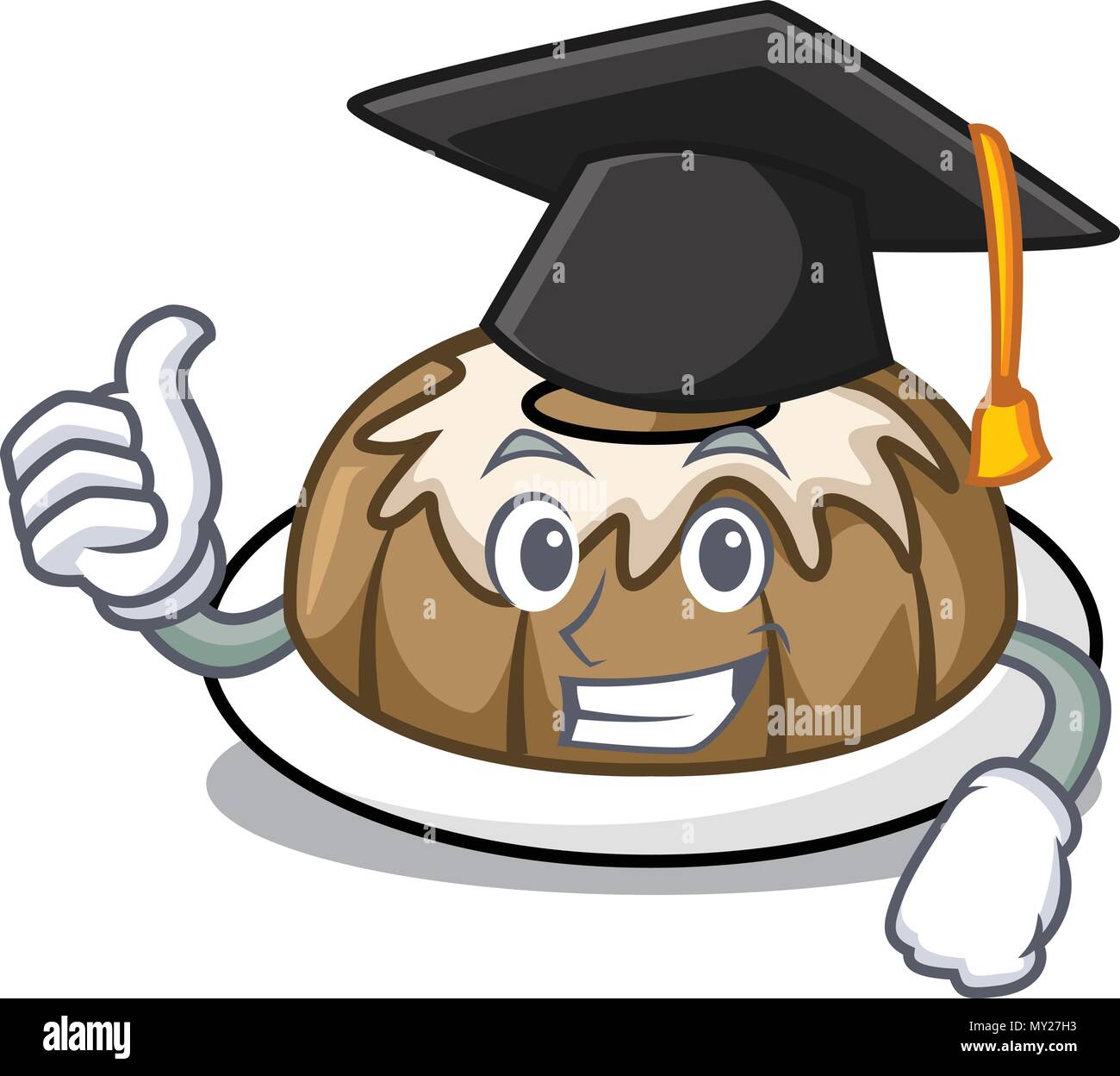 Graduation bundt cake character cartoon Stock Vector Image & Art - Alamy