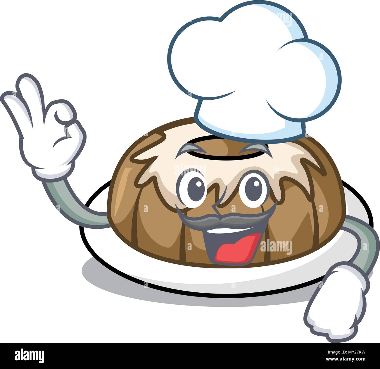 Chef bundt cake character cartoon Stock Vector Image & Art - Alamy
