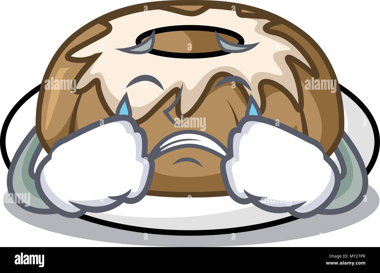 Crying bundt cake mascot cartoon Stock Vector Image & Art - Alamy