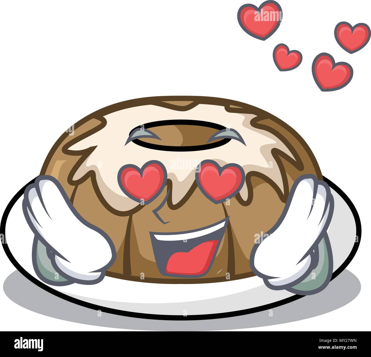 In love bundt cake mascot cartoon Stock Vector Image & Art - Alamy