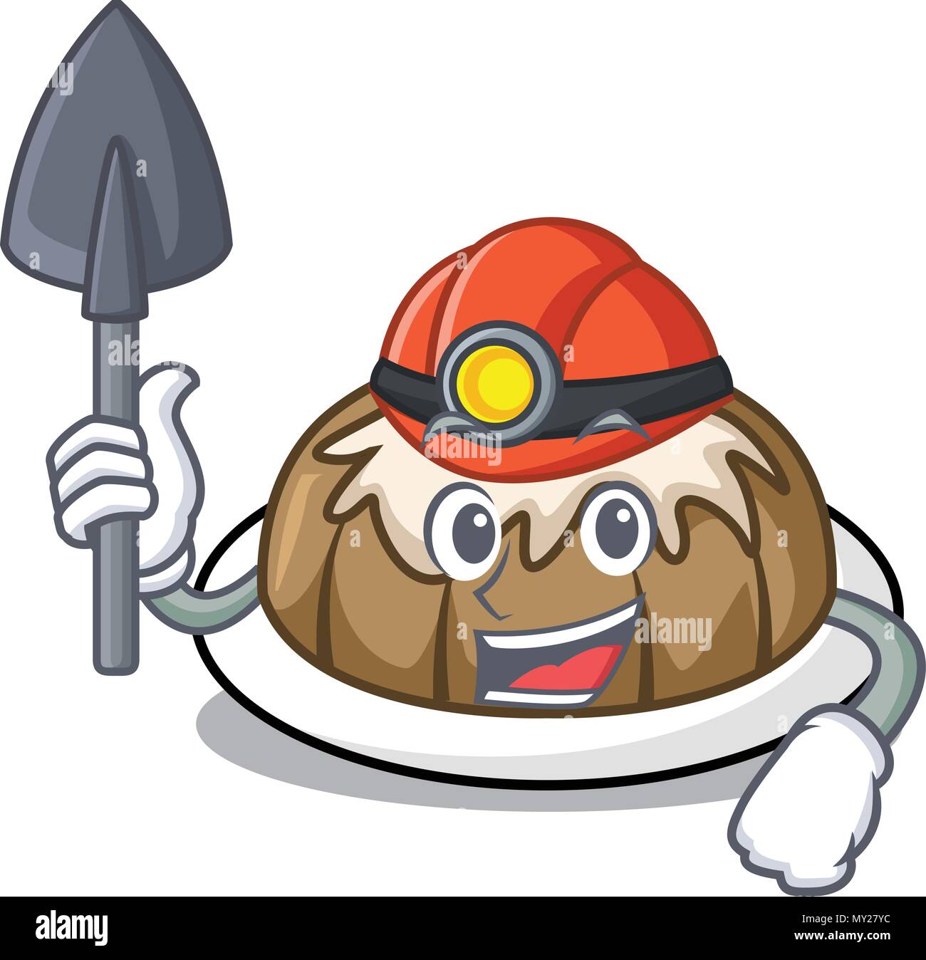 Miner bundt cake mascot cartoon Stock Vector Image & Art - Alamy