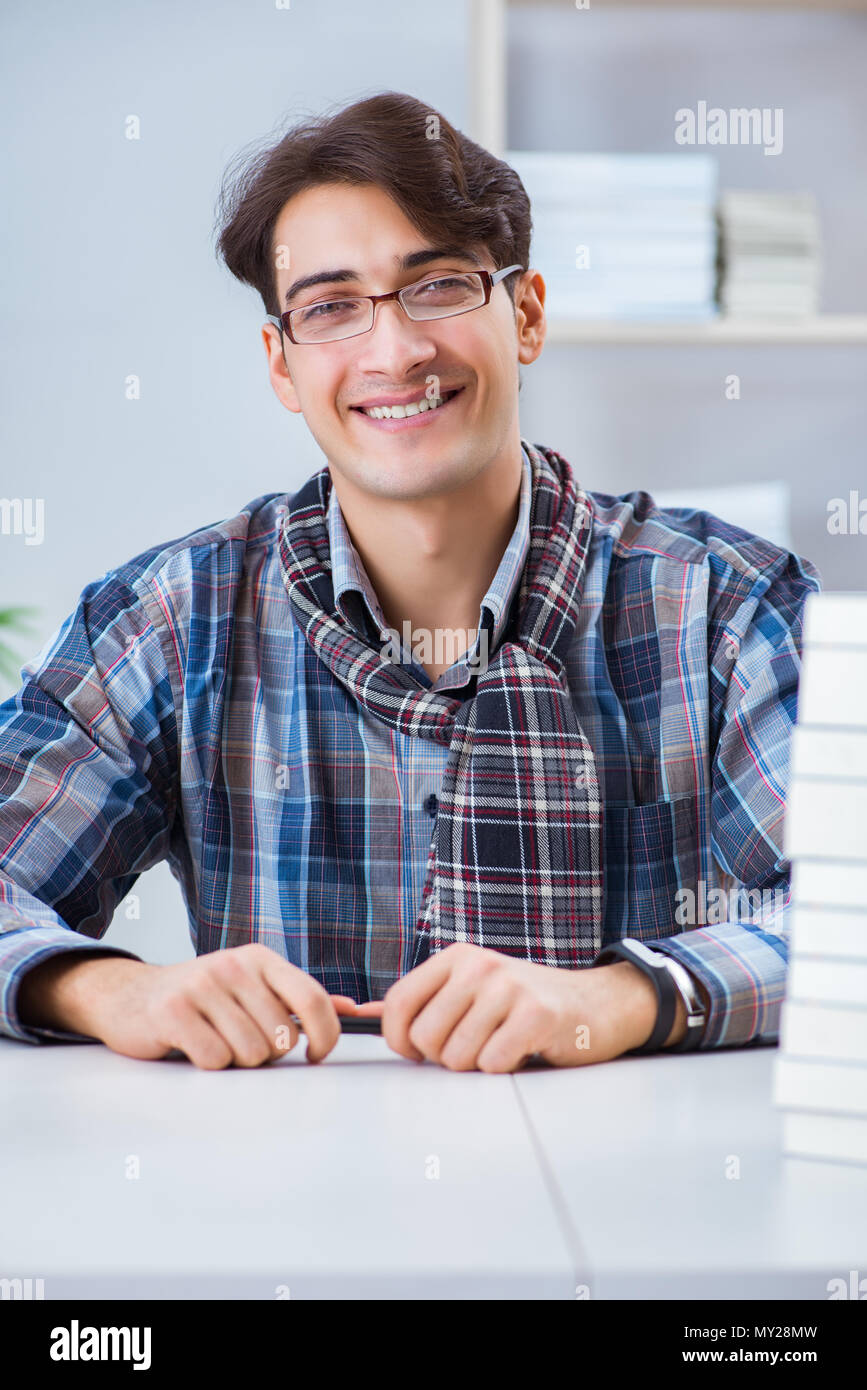 Writer presenting his books to public Stock Photo - Alamy