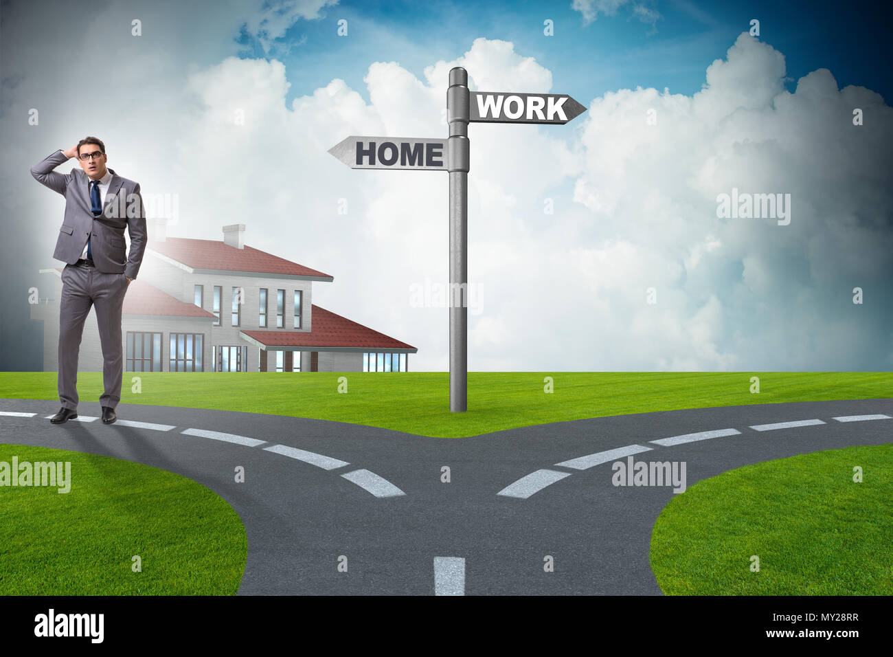 Work life or home balance business concept Stock Photo - Alamy