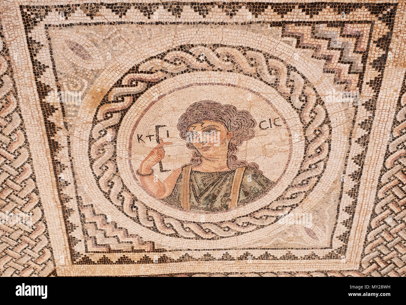 Ancient Roman ruins at Kourion on the southern coast of Cyprus, island ...