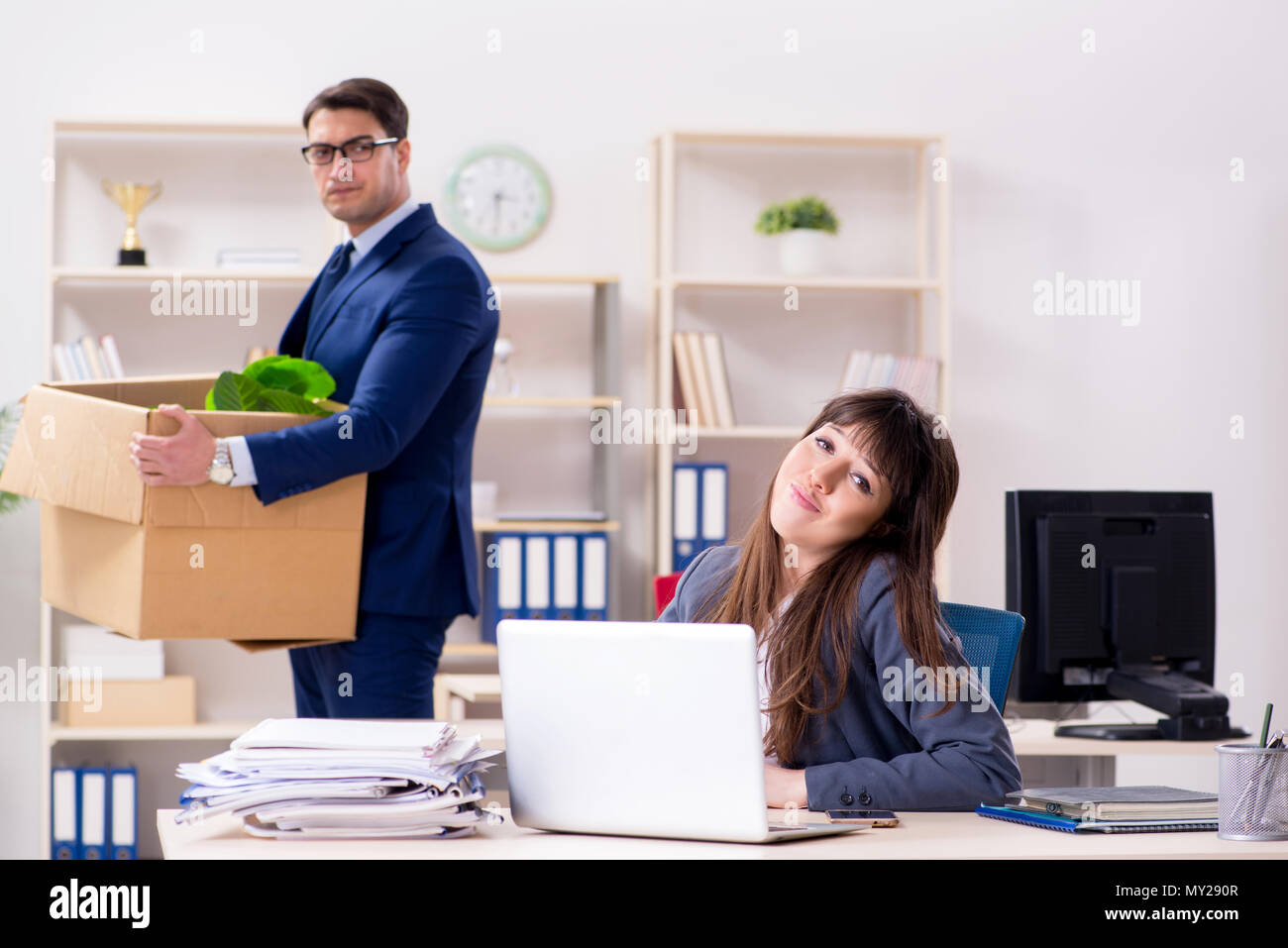 Person being fired from his work Stock Photo - Alamy