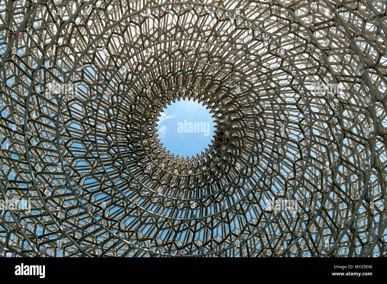 London, UK - April 2018: The Hive, by Wolfgang Buttress to provide ...