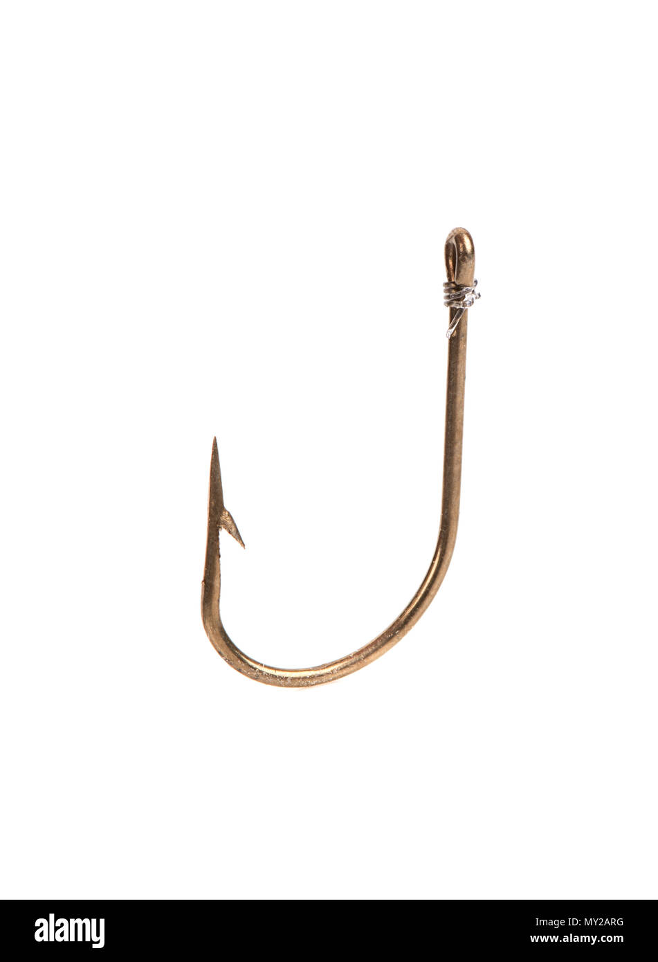 Metal fishing hook isolated on white background Stock Photo - Alamy