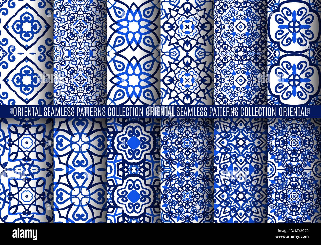 Blue Arabesque Patterns Stock Vector Image & Art - Alamy