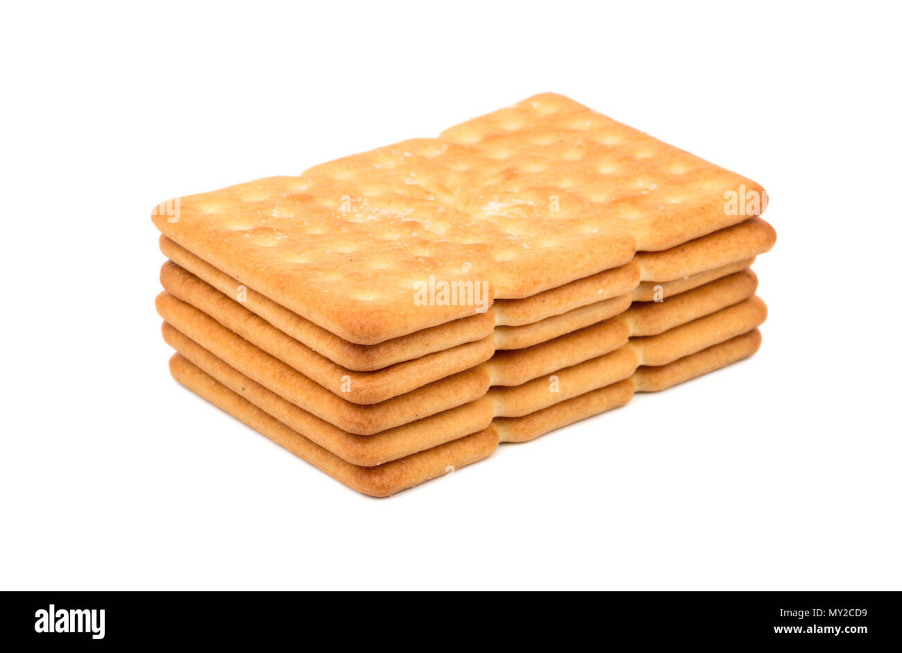 Rectangular stack of salty cracker isolated on white background Stock ...