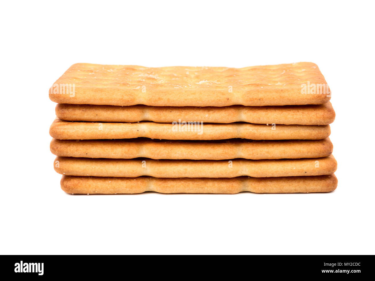 Rectangular stack of salty cracker isolated on white background Stock ...
