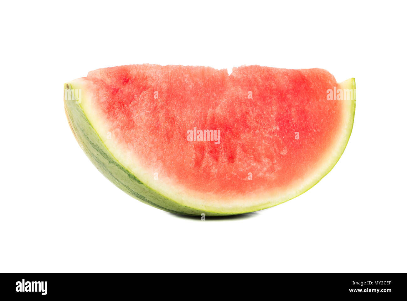 Slice of watermelon without seeds isolated on white background closeup ...
