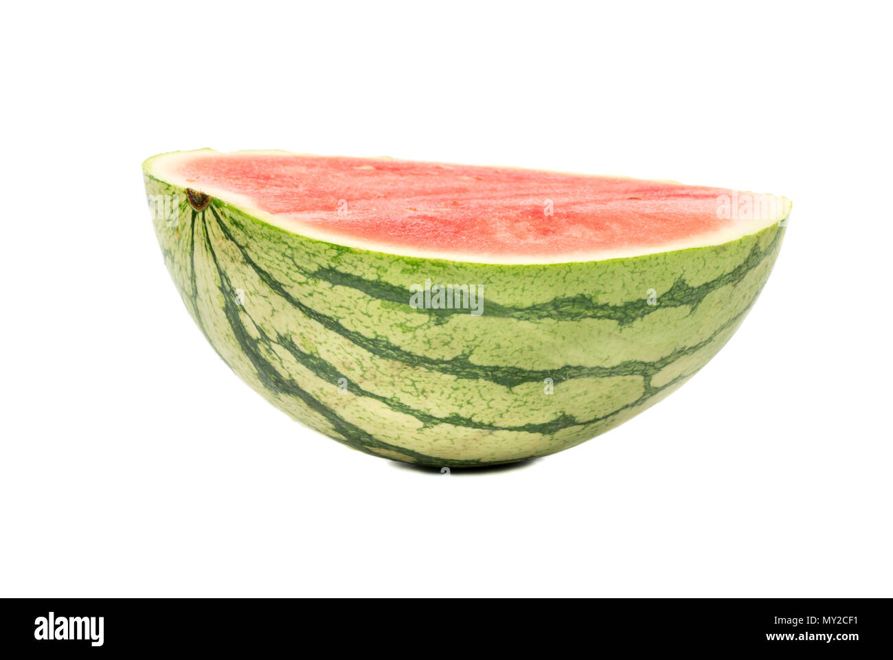 Juicy half of a watermelon without seed on white background Stock Photo ...