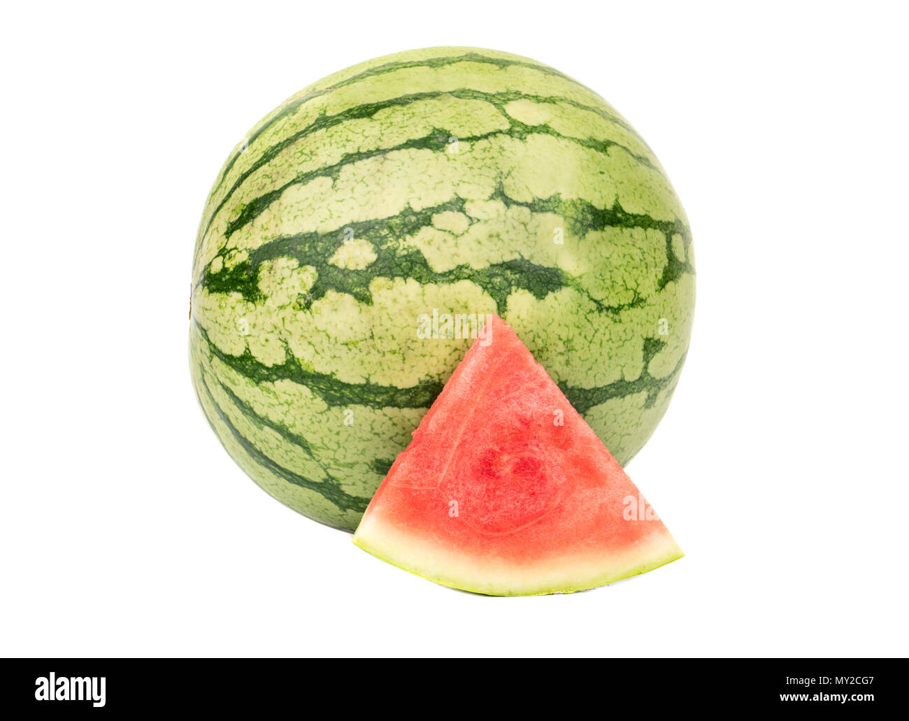 Fresh watermelon triangle slice on white background Stock Photo - Alamy