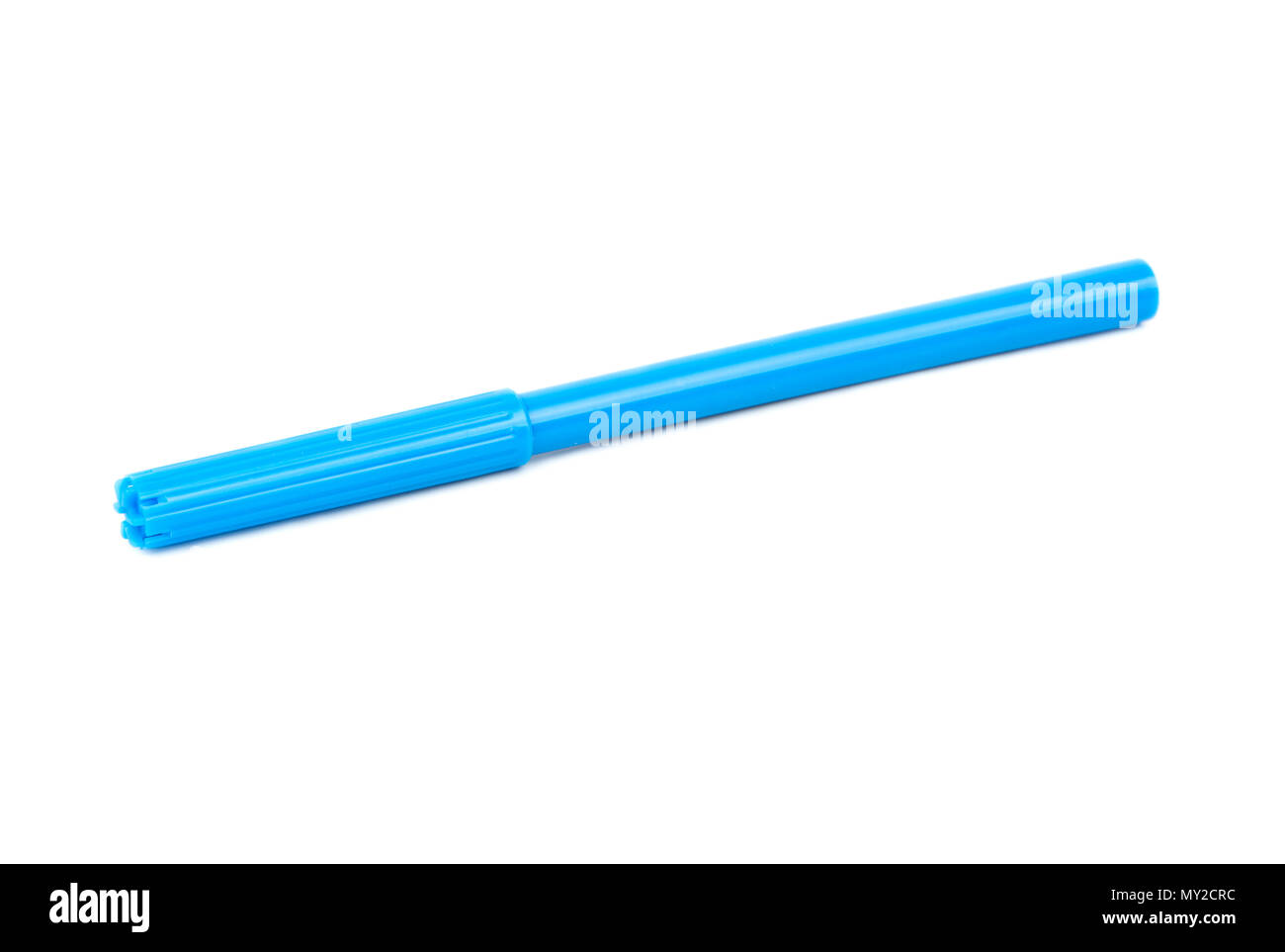 Blue felt pen isolated on white background Stock Photo - Alamy
