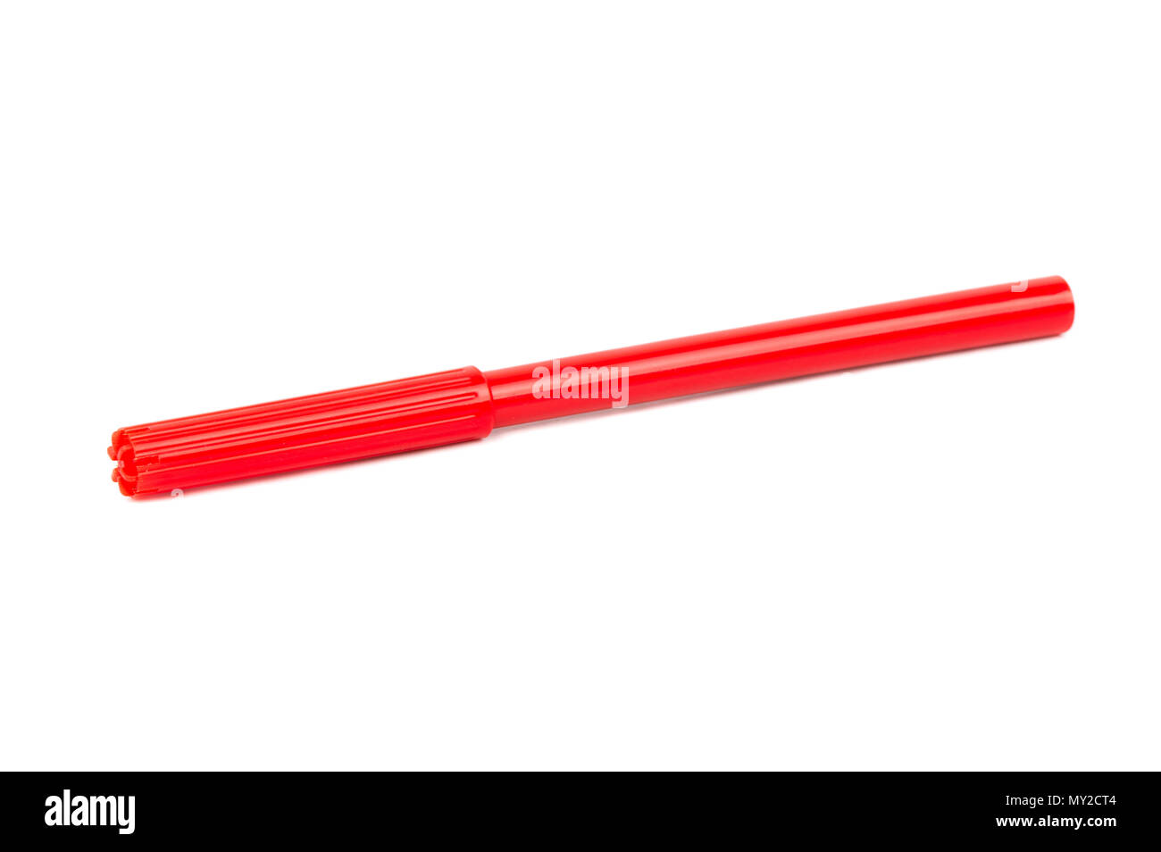 Red felt pen isolated on white background Stock Photo - Alamy