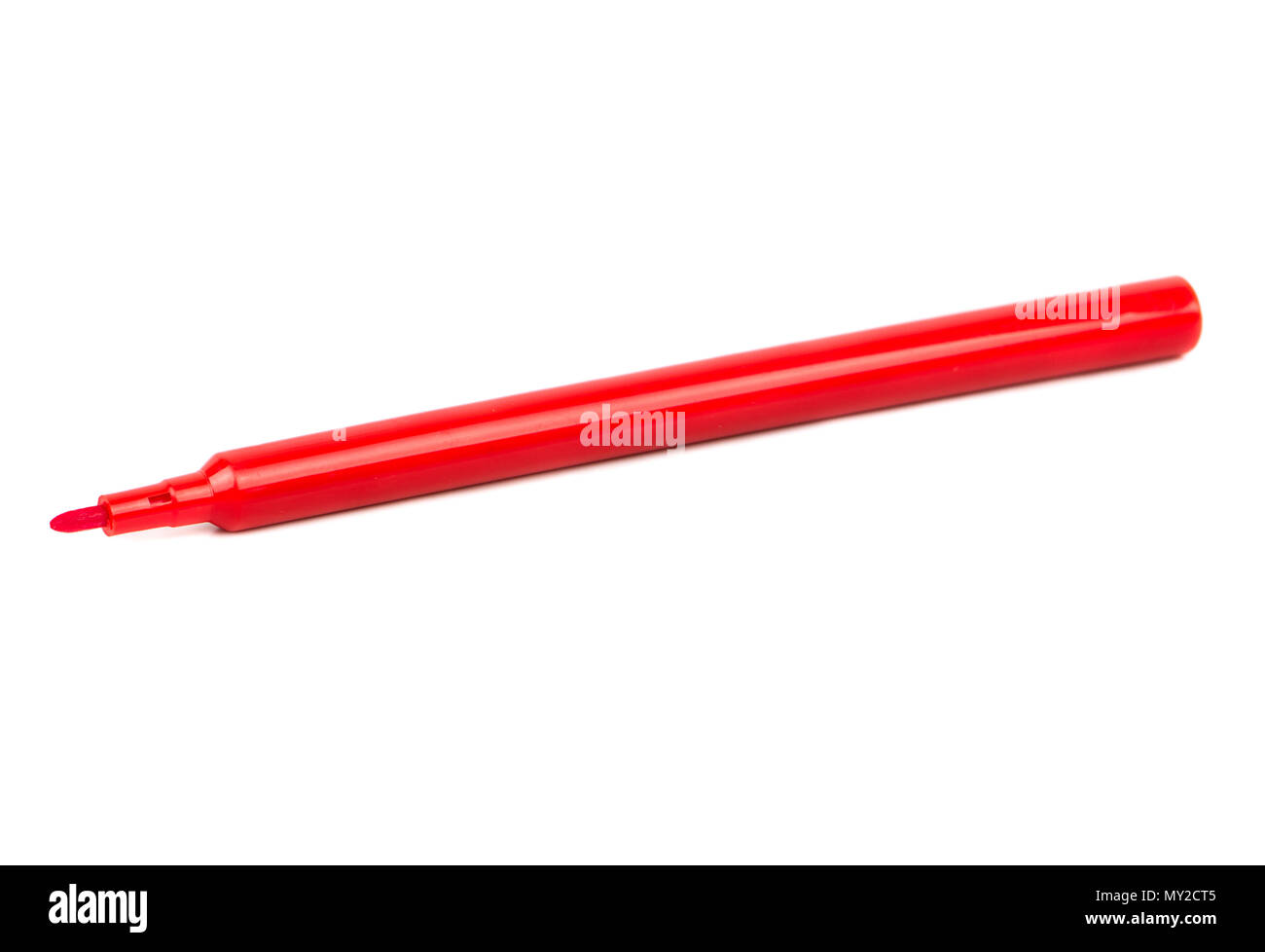 Open red felt tip pen isolated on white background Stock Photo - Alamy