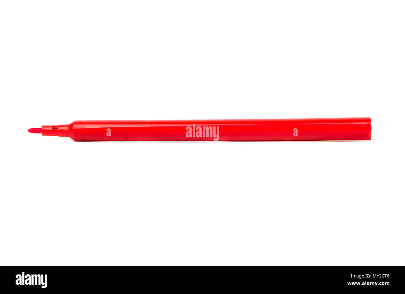 Open red felt tip pen isolated on white background Stock Photo - Alamy