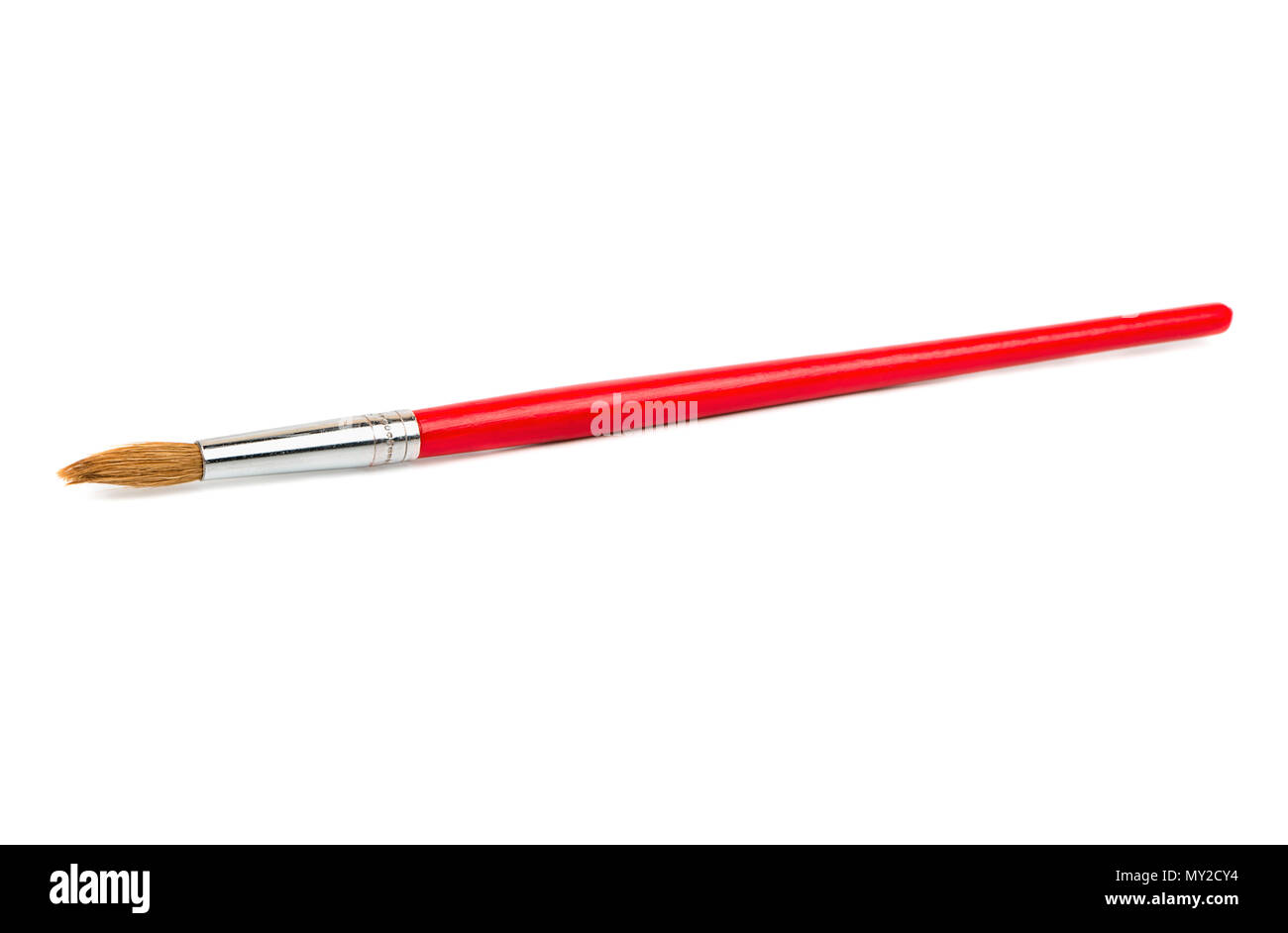 Red paintbrush isolated on a white background Stock Photo - Alamy