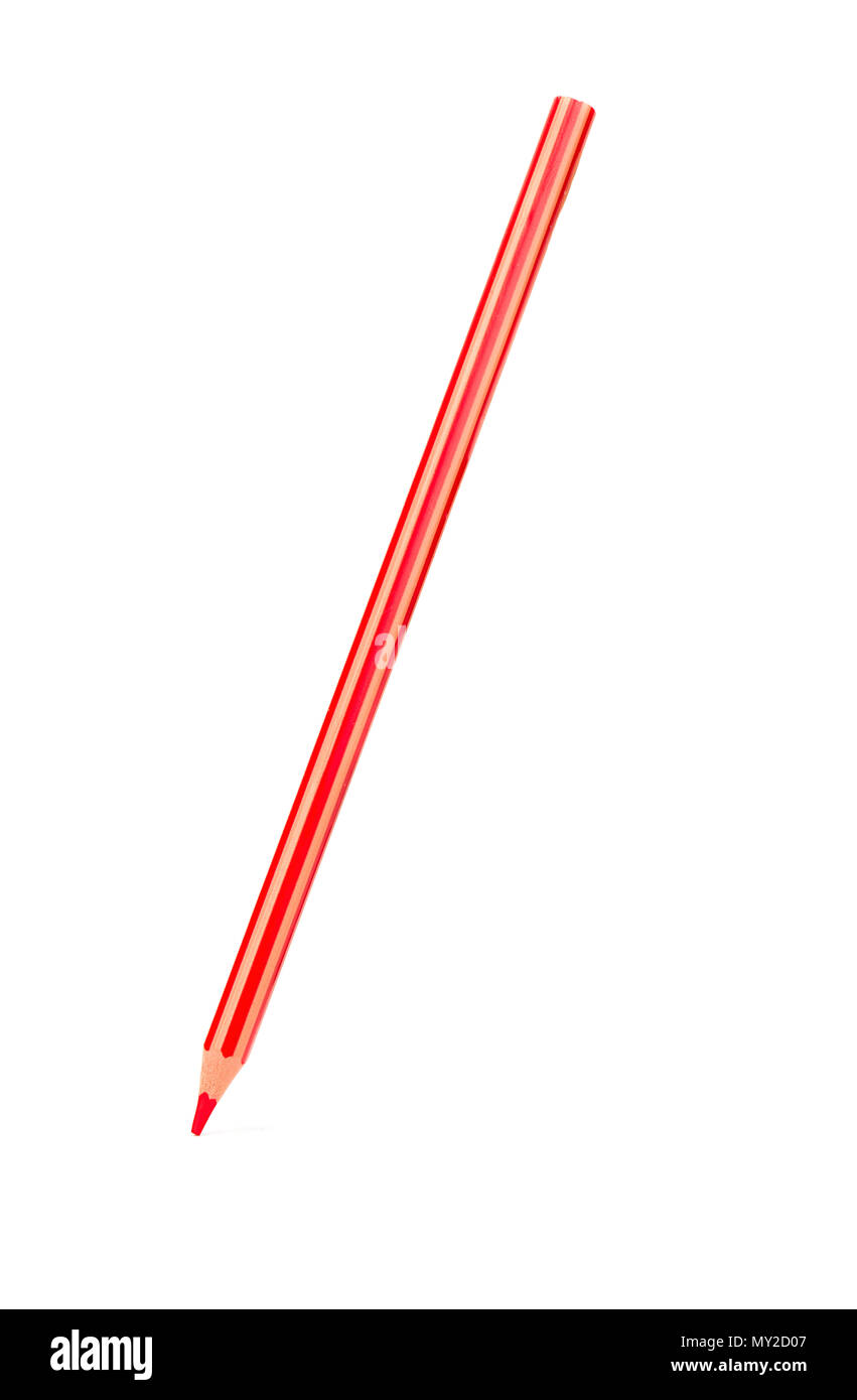 Red pencil isolated on white background closeup Stock Photo - Alamy