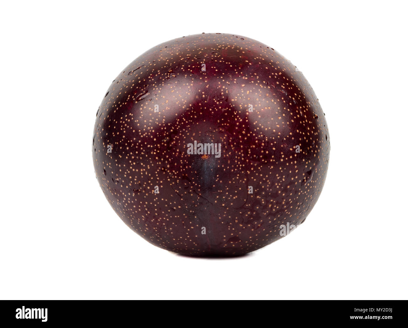 Big red plum isolated on white background Stock Photo - Alamy