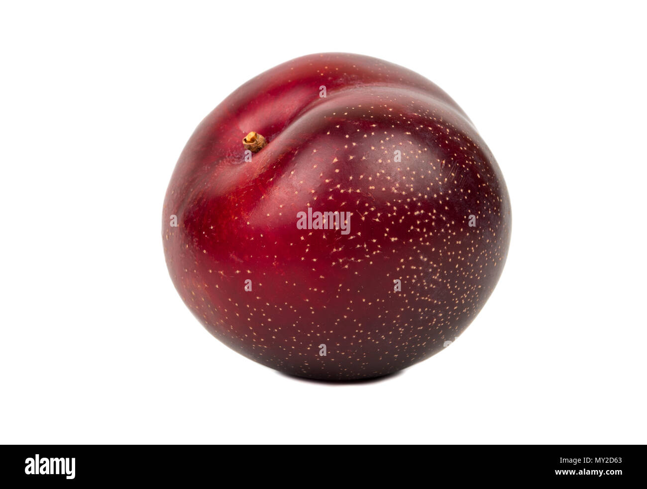 Big ripe red plum Cut Out Stock Images & Pictures - Alamy