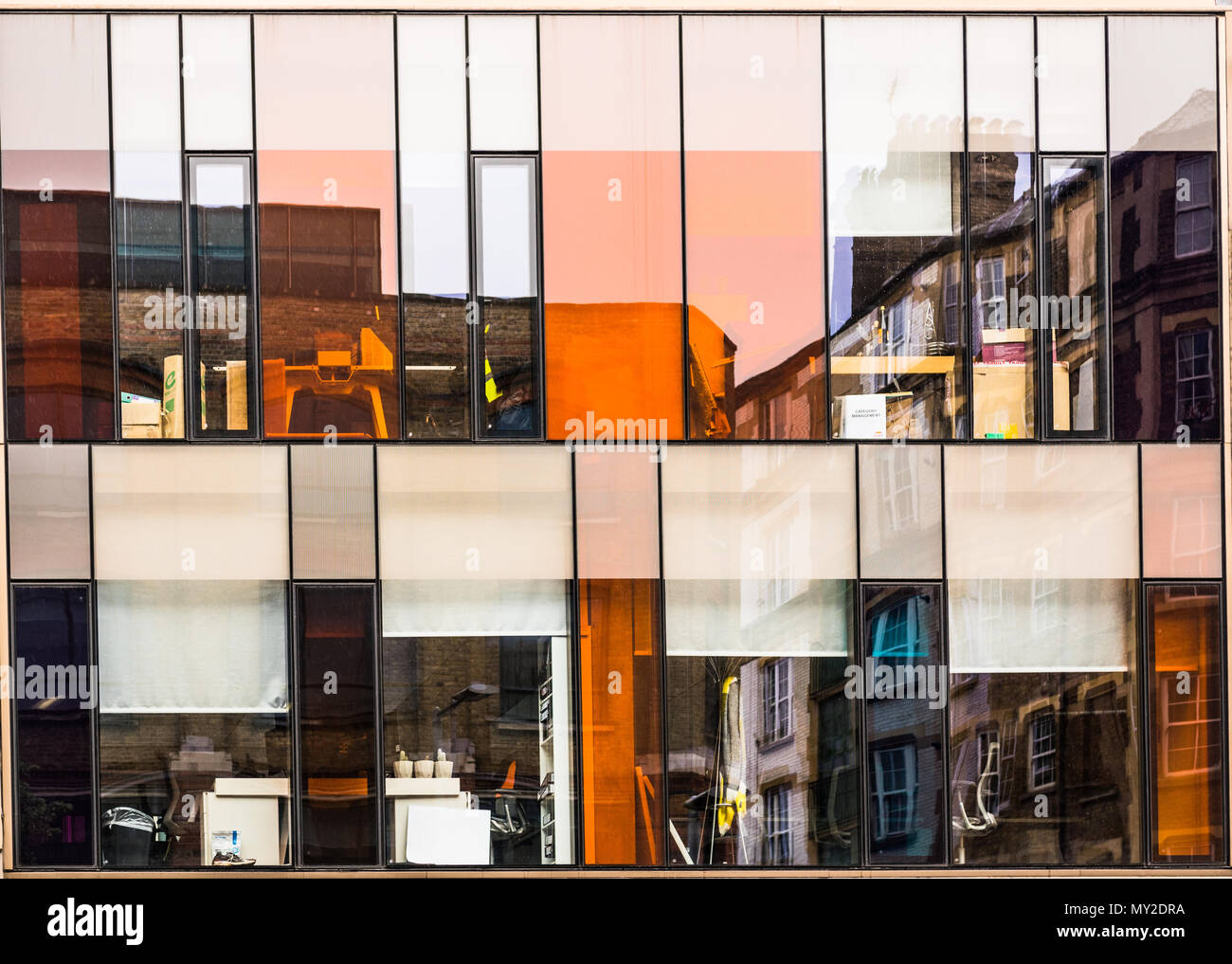 Colored windows office in London. The City is a perfect union between ...