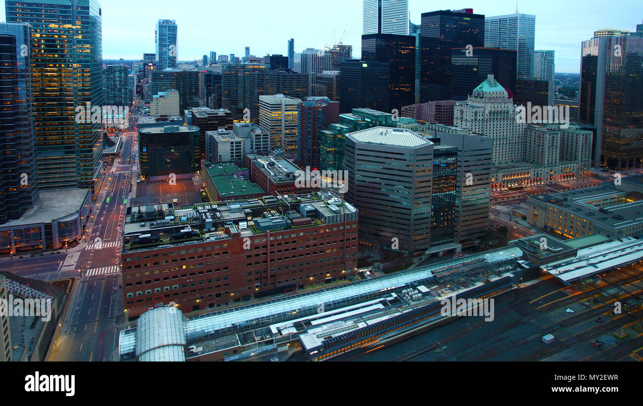 An aerial of downtown Toronto, Canada at early morning Stock Photo - Alamy
