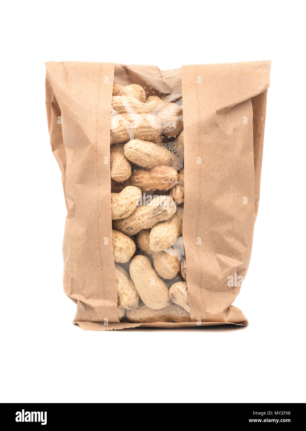 Peanut in shell in paper bag on white background Stock Photo - Alamy