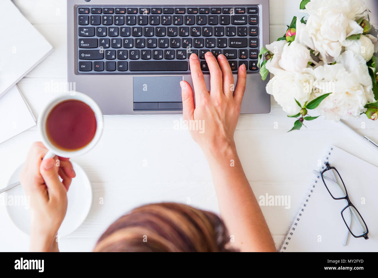 Laptop Computer Background Flowers High Resolution Stock Photography ...