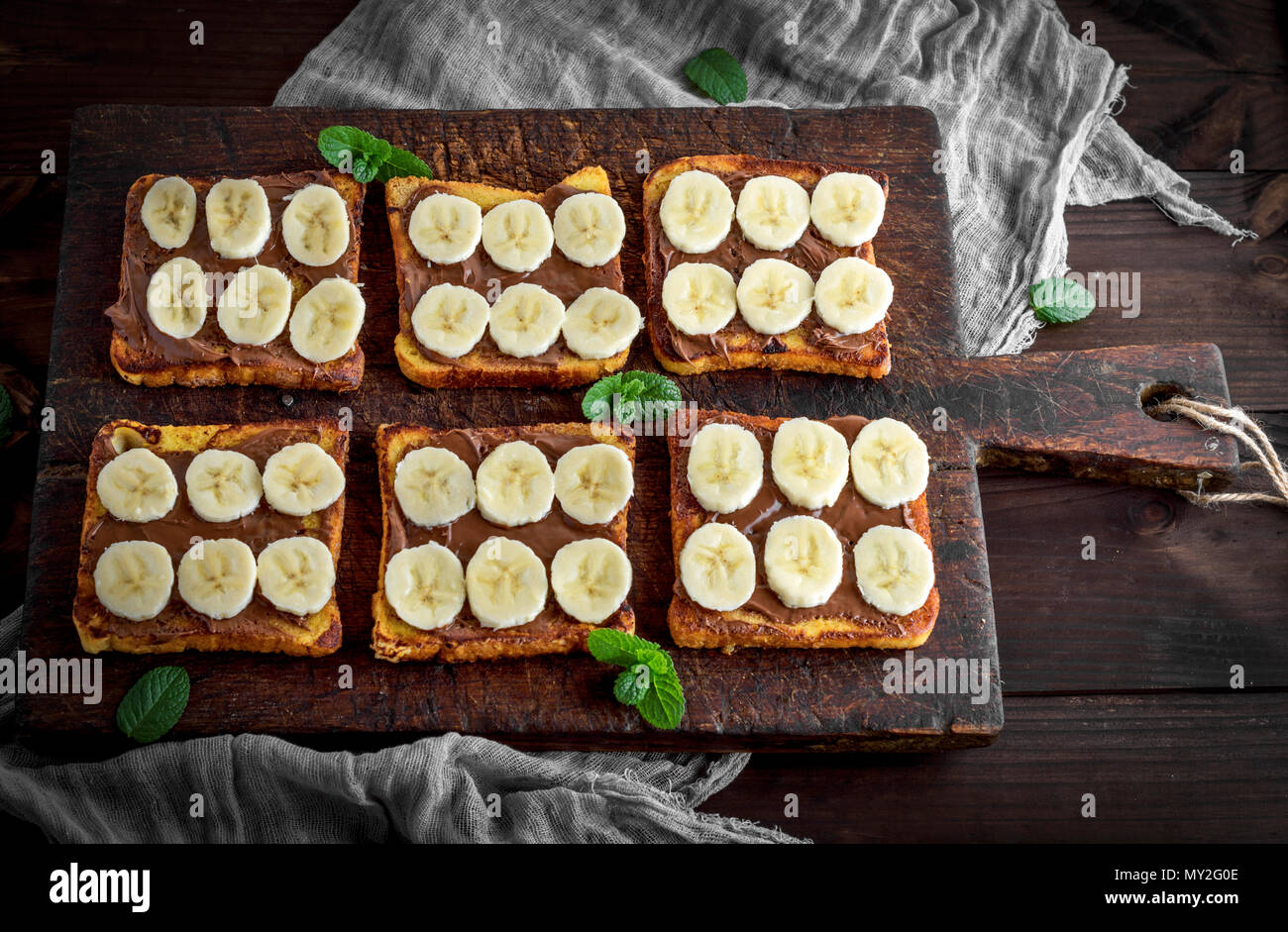 Top view toasts chocolate hi-res stock photography and images - Alamy
